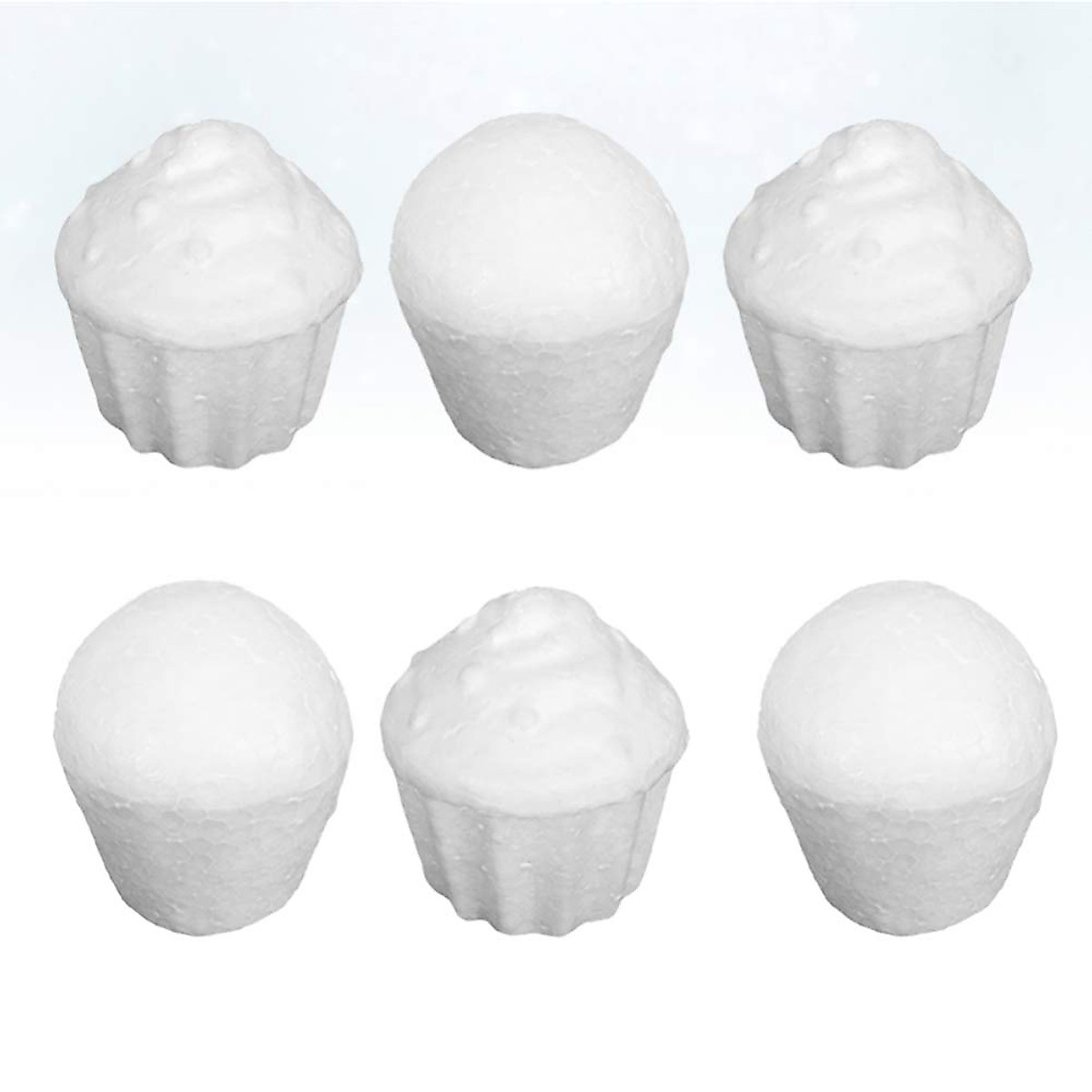 12pcs Foam Cupcake Polystyrene Foam Cake Model Styrofoam Modelling Mould DIY Foam Mold for Crafts Flower Wedding Christmas Party Decoration 7.8cm 7.5cm