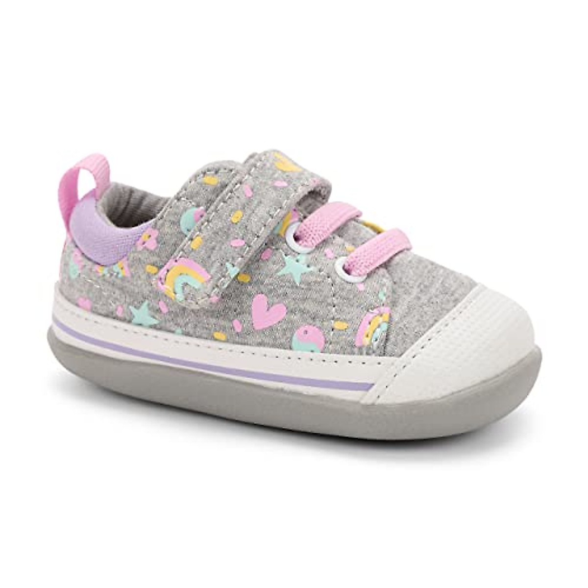 See Kai Run - Stevie II First Walker Shoe for Infants, Gray Jersey/Happy, Infant 4