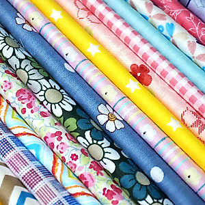 Cotton Quilting Fabric Misscrafts 50pcs 8" x 8" (20cm x 20cm) Craft Supplies Top Fat Quarter Bundles Floral Precut Fabric Square for DIY Craft Patchwork