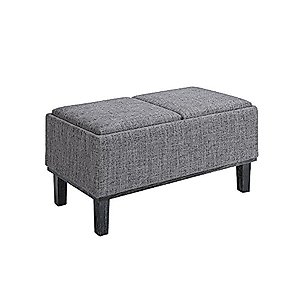 Convenience Concepts Designs4Comfort Brentwood Storage Ottoman, Gray Fabric