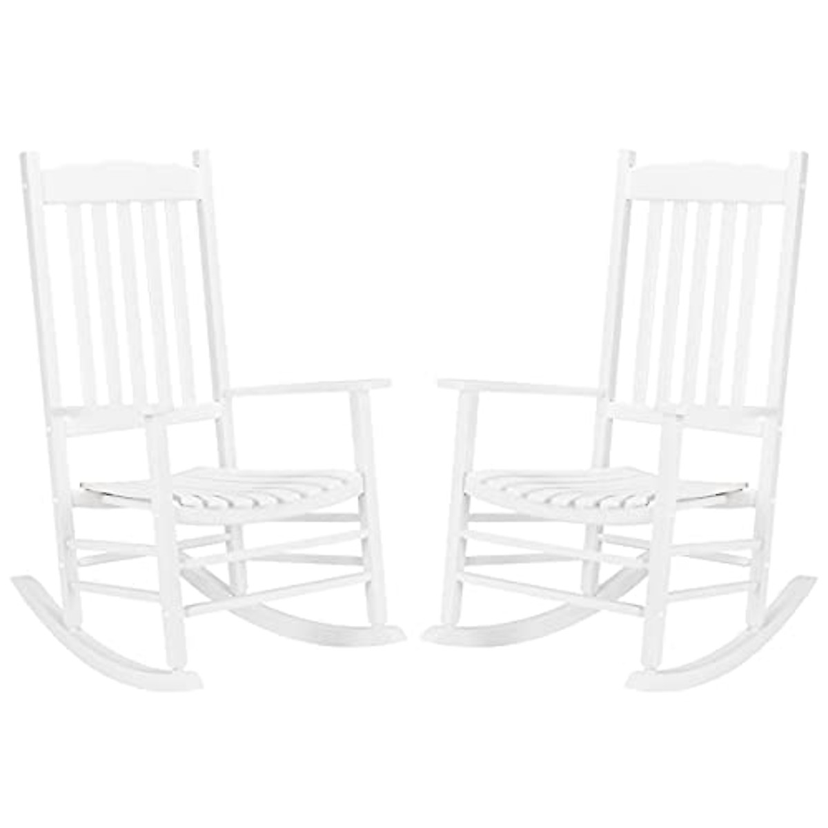 Oak White Outdoor Rocking Chair Patio Wooden Rocker Bistro Rocking Outdoor Balcony Backyard Chair Outdoor & Indoor Rocker Chair for Garden, Patio, Balcony, Backyard Porch Rocker 68.5X86X115CM