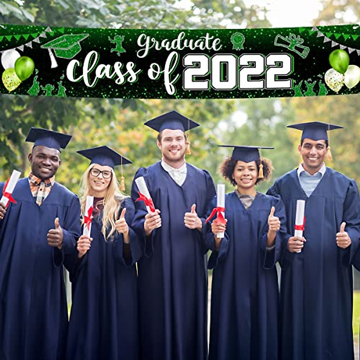 Class of 2022 Banner Decoration-Graduation Party Supplies,Large Congrats Grade Yard Sign Banner for 2022 Graduation Party Decoration (Green)
