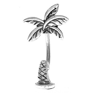 Belly Button Ring Navel Split Palm Tree 316L Surgical Steel Body Jewelry