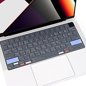 EooCoo Premium MacOS Shortcut Keyboard Cover Skin Ultra Thin for MacBook Air 15" 13.6" M4 M3 M2 Chip 2024-2021,MacBook Pro 14" 16" M4 M3 M2 M1 Pro Max Chip, Gray