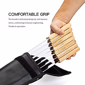 GOUTIME Kabob Skewers 23 Inch Long,1 Inch Wid Stainless Steel Grilling BBQ Skewer with Wood Handle for Making Koubideh Persian Brazilian Chicken Shrimp Kebab,Set of 7 with Bag