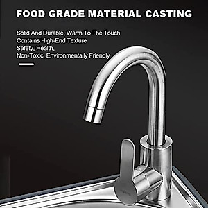 Kitchen Corner Sink, Single Bowl Stainless Steel Sink, with Drainer Unit And Tap, Triangle Bathroom Wash Basins for Outdoor Indoor, Garage, Laundry/Utility Room, Restaurant 34x34cm-depth13cm