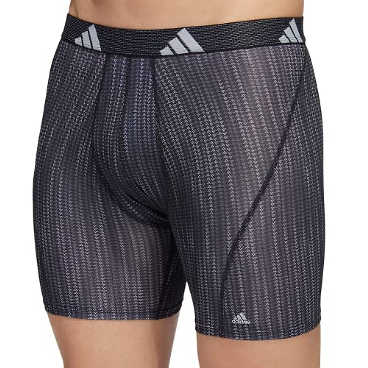 adidas mens Sport Performance Mesh Underwear (3-pack) Boxer Briefs, Performance Wave Black/Black/Black, Medium US