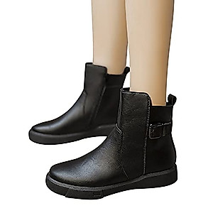 hot pink cowboy boots solid comfortable square heels buckle strap short booties round toe shoes high heel casual suede boots for women garden boot