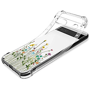 TOPNOW Compatible with Google Pixel 6A Case (2022), Design with Shockproof Corner and Exquisite Pattern, Ultra Slim TPU Bumper Protective Cover for Pixel 6a 5G Grass