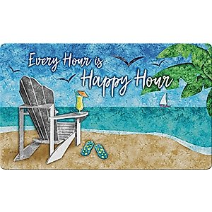 Toland Home Garden Happy Hour Beach 18 x 30 Inch Decorative Tropical Floor Mat Cocktail Doormat - 800401