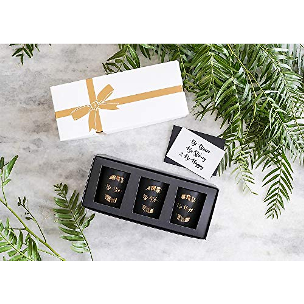 Scented Candle Gift Set with Natural Soy Wax & Aromatherapy Oils (Vanilla, Eucalyptus, Lavender). Packaged in Luxe Gift Box, Gifts for Women, Birthdays, Home Decor & All Occasions
