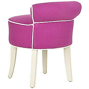 Safavieh Home Collection Georgia Burnt Orange and Distressed Grey Petite Vanity Stool