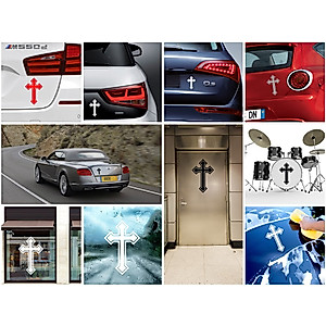 Stickers Decal Cross Christian Symbol Trinity Car Door Waterproof Raci Mettalic Anthracite Mettalic (4X2,6)