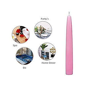 Zest Candle 12-Piece Taper Candles, 6-Inch, Pink