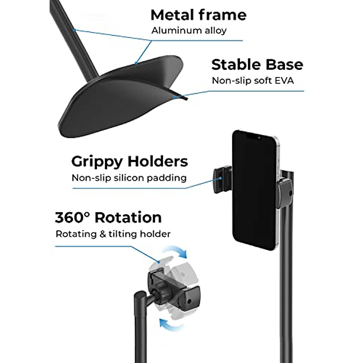 Cooper ChatStand, Height Adjustable Cell Phone Stand for Desk | Cell Phone Holder, Desk Phone Stand for Recording, iPhone Stand for Desk Accessories, iPhone Holder for Desk, Phone Holder Stand Office