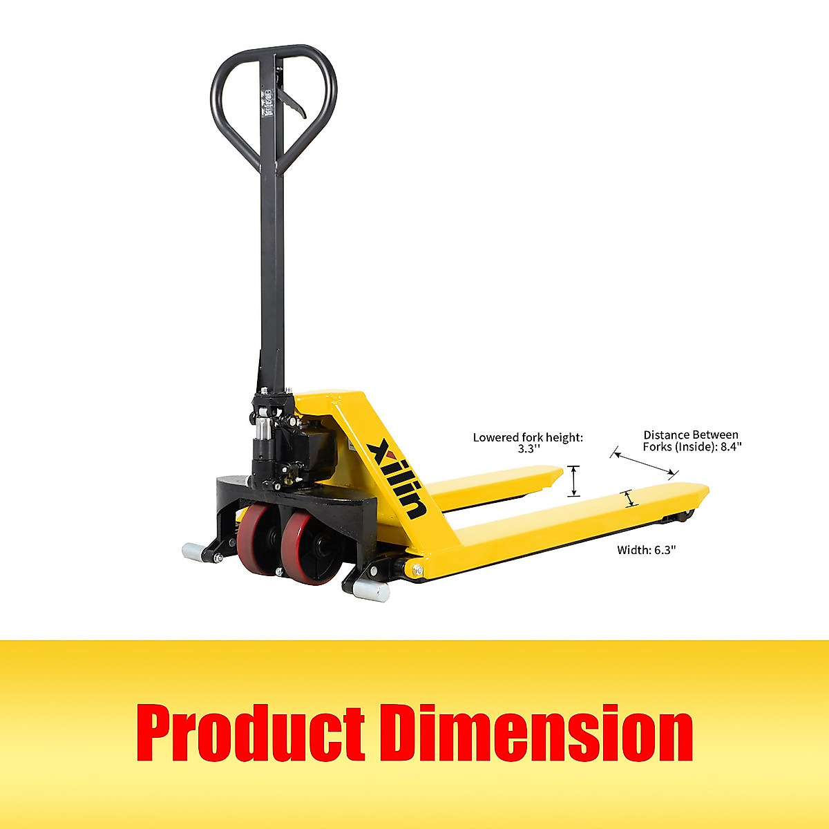 Xilin Pallet Truck,Manual Pallet Jack High Lift Truck Hand Scissor Pallet Truck 45" Lx21“W 2200lbs Capacity 3.3" Lowered 31.5 Lift Height for Open Bottom Pallet