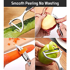 Vegetable Peeler for Kitchen, NewGF Fruit Potato Carrot Apple Peeler, Good Grip and Durable Y and I Shaped Stainless Steel Peelers, with Ergonomic Non-Slip Handle & Sharp Blade (2PCS)