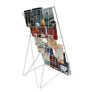 FixtureDisplays® 6-Tier White 18" Wide Wire Tabletop Display Rack Greeting Card Rack Book CD DVD Stand Tile Sample Literature Countertop Showcase 119352-WHT