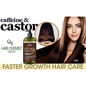 Hair Chemist Caffeine and Castor Faster Growth Shampoo 33.8 oz. - Hair Shampoo for Faster Hair Growth, Sulfate Free Shampoo