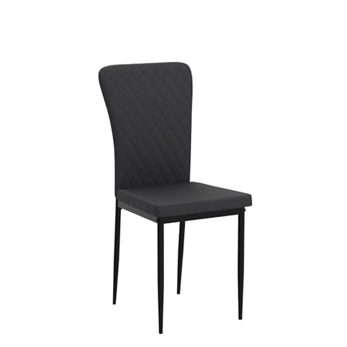 FENZARD Set of 6 Living Room Chairs Dining Chairs with Velvet, High Back, Metal Frame and Modern Lattice Design for Living Room, Dining Room,Black