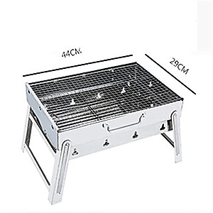 TAMYID Charcoal Grills, Stainless Steel BBQ Grills Home Outdoor Barbecue Portable Thick Folding Wild Charcoal Barbecue Tool Set