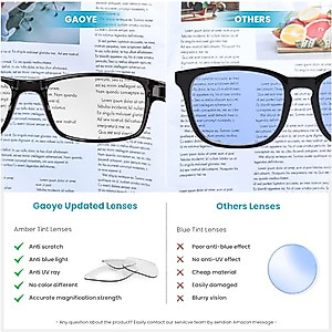 Gaoye 5 Pack Reading Glasses Men, Blue Light Blocking Readers, Mens Prescription glasses, 2.0