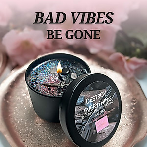 Destroy Everything Spiritual Candle to Cut Ties, Remove hexes and Bad luck | Energy cleansing | Soy Candles Non Toxic | Sage Candle | Cleanse Your Home & Calm and Relax (Small 4oz)