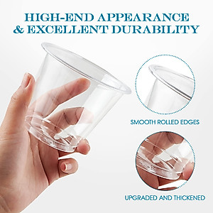 Turbo Bee 600 Pack 9 oz Clear Plastic Cups, Disposable Reusable Tumblers Crystal Clear PET Cups for Wedding, Thanksgiving, Halloween, Christmas Party