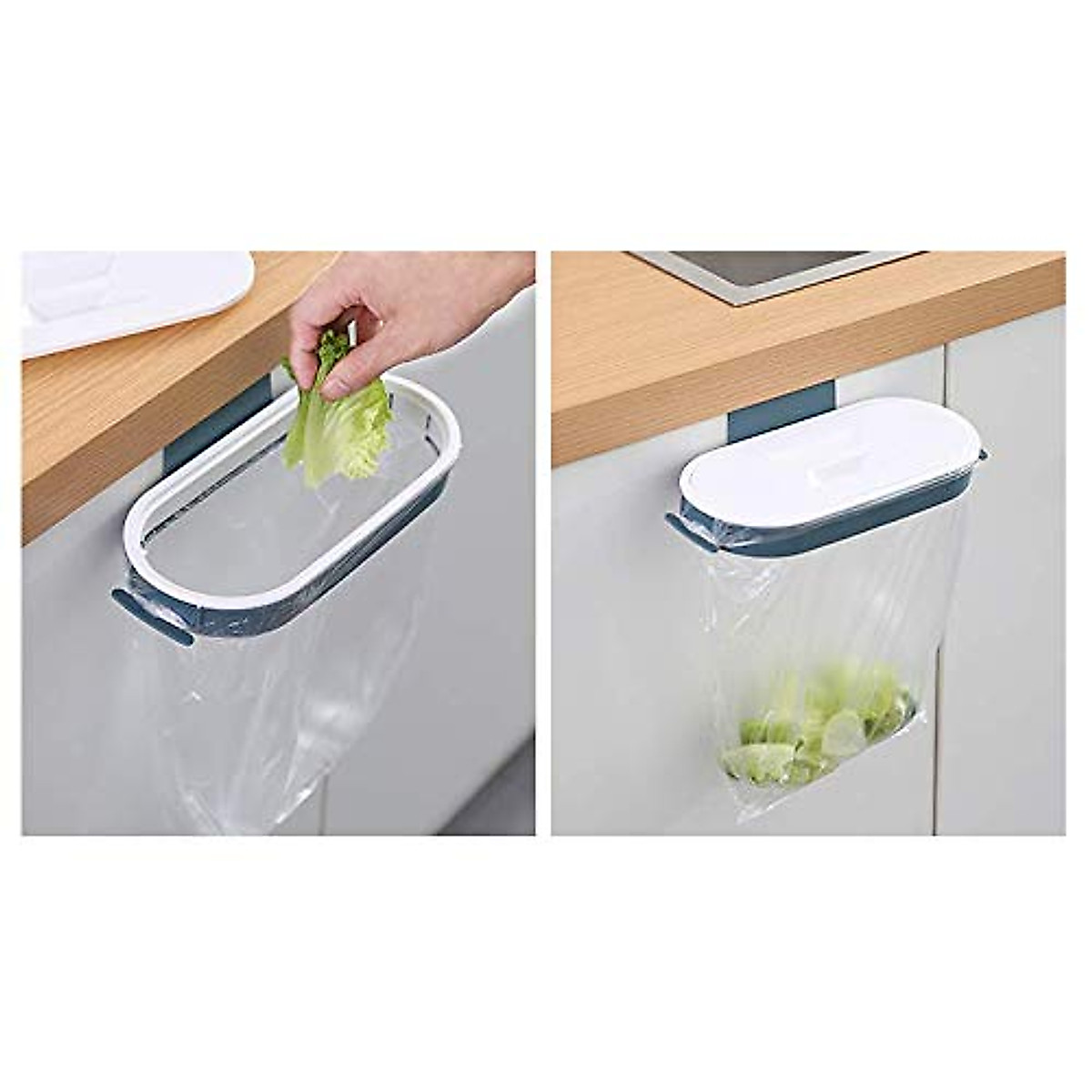 Hangable Trash Rack Cabinet Door Rack Kitchen Trash can Storage Rack Household Wall Bracket Hook