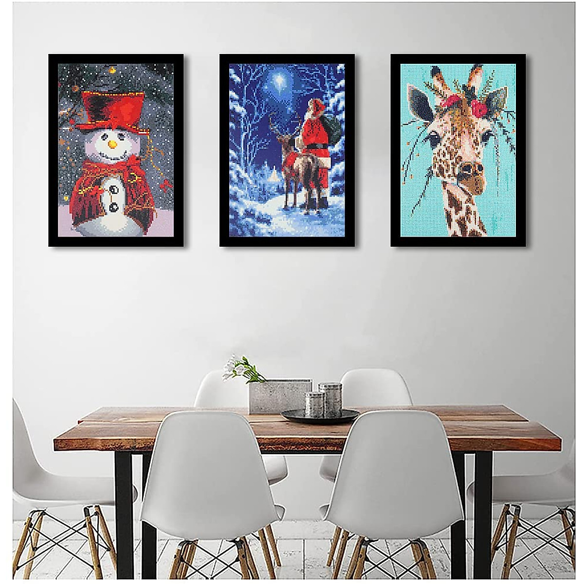 CEUHROG 6 Pack Diamond Painting Frames, Diamond Painting Art Canvas Frames 12" x 15.7", Self Adhesive Diamond Magnetic Art Frame, Frames for Wall Window Door Black, Inside Size 10" x 14"