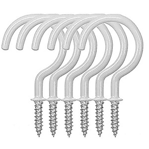 Fjiangyi Pack of 40 Utility 1-1/2 inch Ceiling Hooks Vinyl Coated Screw-in Wall Hooks Plant Hooks Hangers Kitchen Hooks Cup Hooks for Indoor & Outdoor Use