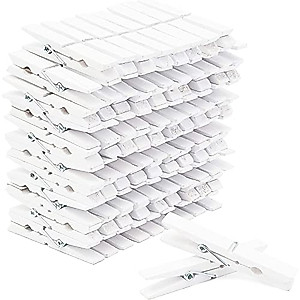 Juvale 100 Pack Bulk Large White Clothespins for Hanging Laundry, Photos, DIY Crafts (4 in)