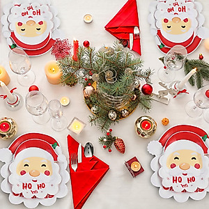 durony 100 Pack Santa Christmas Disposable Paper Plates 9 Inch Dinner Plates 7 Inch Dessert Plates Christmas Party Plates Merry Christmas Plates for Christmas Holiday Party Supplies, DY1144