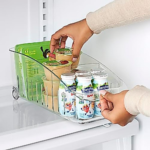 YouCopia RollOut Fridge Drawer 6", BPA-Free Clear Rolling Refrigerator Organizer Bin with Adjustable Dividers and Handles for Produce, Food, Meal and Snack Storage