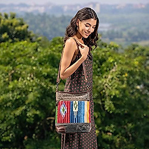 Myra Bag Technicolor Shoulder Bag Upcycled Cotton & Hair Leather S-3060