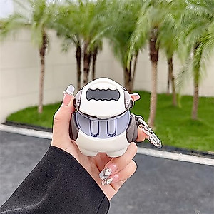 Earphone Case for Oppo ENCO Air3,Cute Cartoon Silicone Wireless Bluetooth Headphone Protector Cover for Oppo enco air 3 with Keychain (Shark)