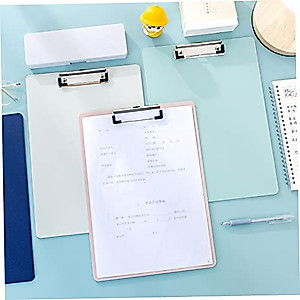 Tofficu 10 Pcs Writing pad Plastic File Folder Paper Folder Staples Plastic clipboard Exam Paper Clips Office Clip Boards Document Organizer Hard Plastic Test Paper Holder Drawing Board a4