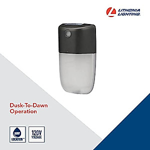 Lithonia Lighting OVWP LED 40K 120 PE DDB M4 Outdoor OVWP LED Dusk-to-Dawn Wall Sconce in Bronze, 14 Watts, 1240 Lumens