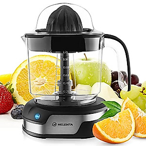M MELENTA Electric Citrus Juicer, 41oz Large Capacity Orange Juicer Squeezer with Powerful Motor, Easy to Clean, Electric Lemon Juicer Extractor with Blue LED Working Lamp for Lime Orange Grapefruit