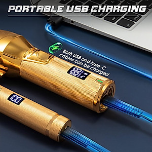 Hair Clippers for Men, Professional Hair Trimmer Barber Set Cordless Beard Trimmer Haircut Grooming Kit Gift for Men/Women/Kids/Pet (Gold)