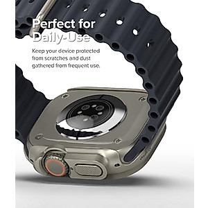 Ringke Slim [No More Discoloration / 2 Pack] Compatible with Apple Watch Ultra 2 Case and Designed for Apple Watch Ultra Case, Solid Transparent Cover + Extra Color - Clear + Titanium Gray