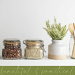 Galashield Glass Jars with Lids Food Storage Jars with Airtight Lids Leak Proof Glass Canisters Kitchen Jars [Set of 2-17 oz]