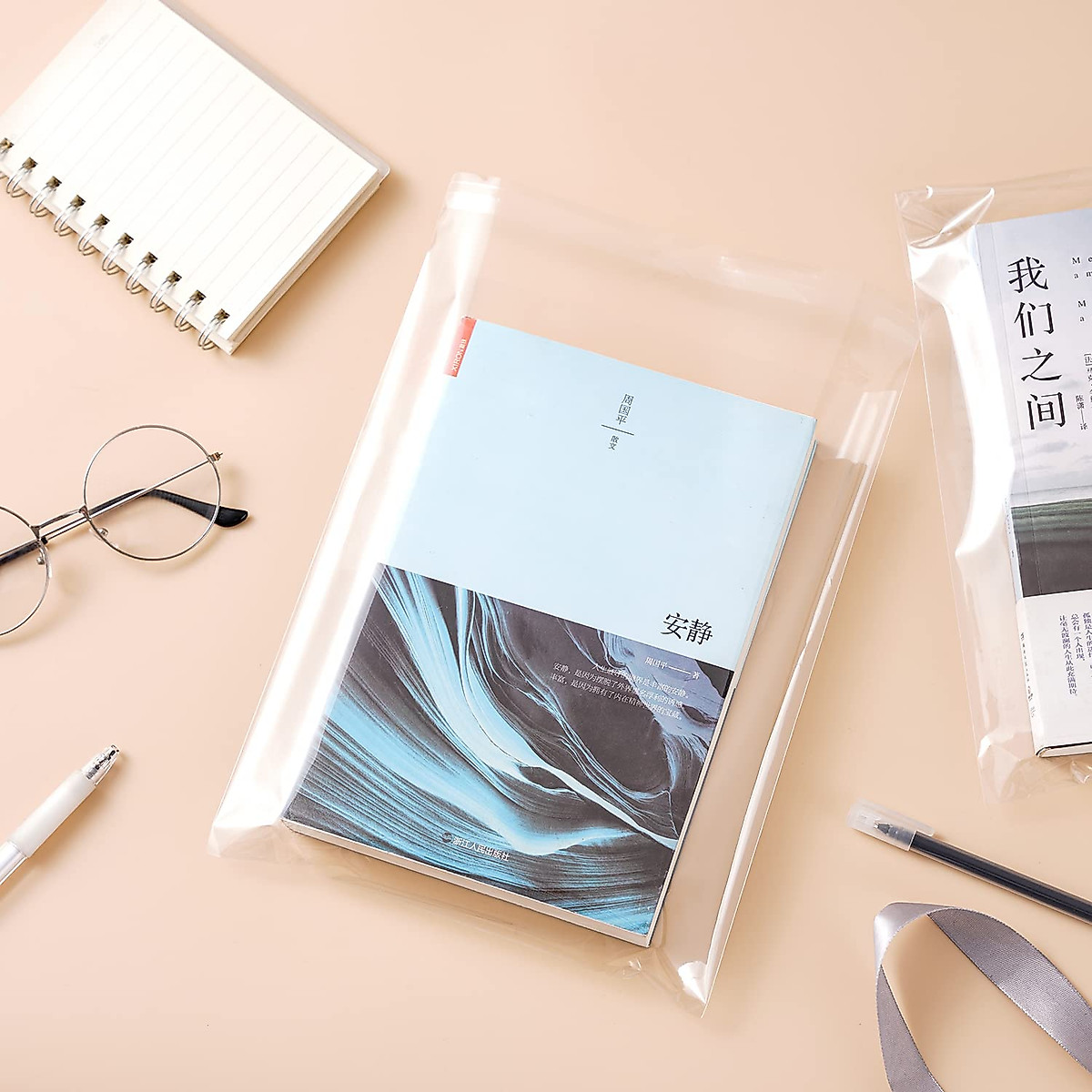 Nistar 200 Count 9x 12Inch Self Seal Clear Cello Cellophane Bags Resealable Plastic Apparel Bags Perfect for Packaging Clothing, T-Shirt, Brochure, Photo, Prints, Envelopes Pictures, Handicraft Gift