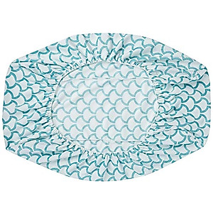 TL Care Heavenly Soft Chenille Fitted Contoured Changing Pad Cover, Aqua Sea Wave, for Boys and Girls