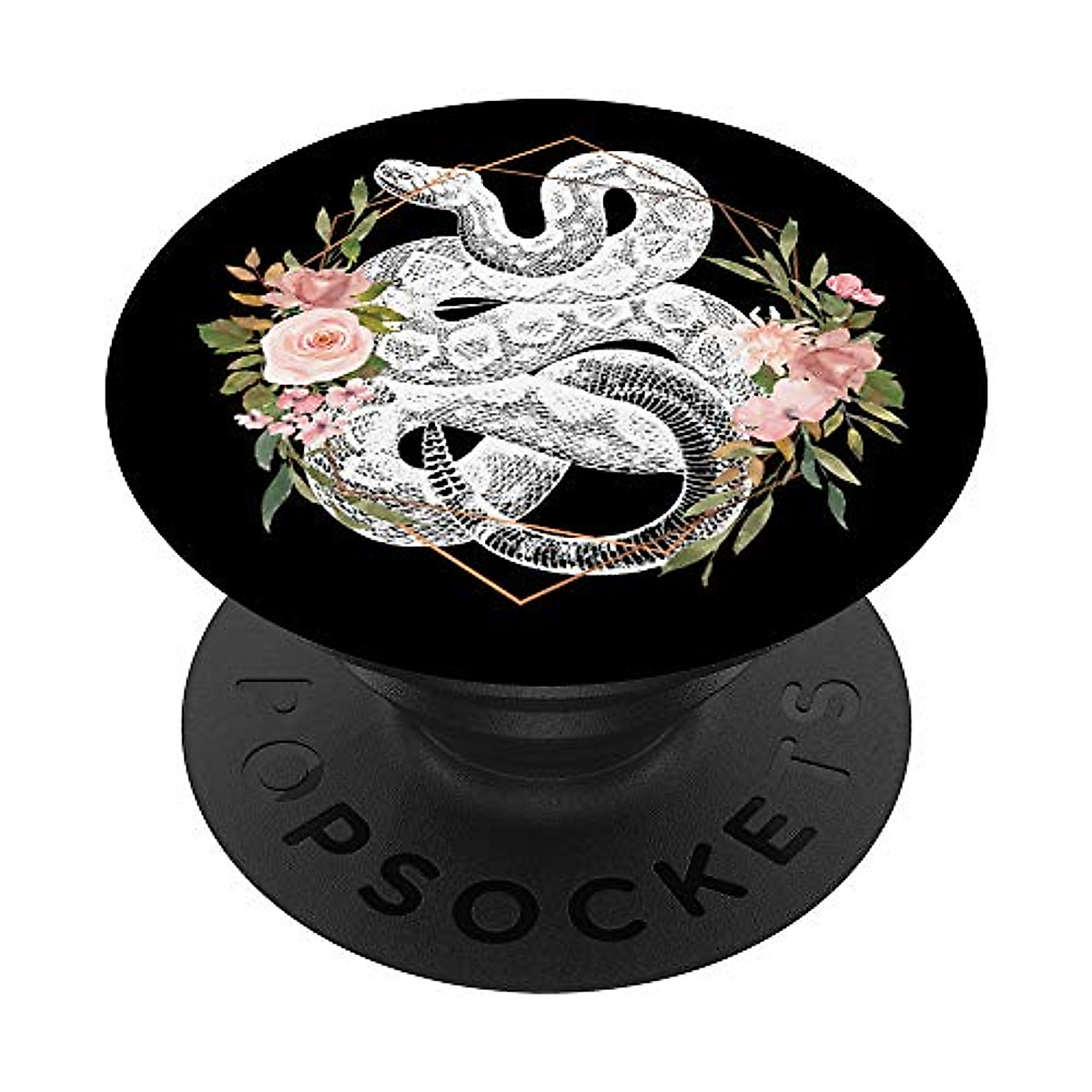 Snake Vintage Animal Drawing Retro Reptile Biology Black PopSockets PopGrip: Swappable Grip for Phones & Tablets