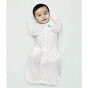 Love to Dream Swaddle UP Organic Lite 0.2 TOG, Stardust, Small, 8-13 lbs, Better Sleep, Allow Baby to Sleep in Their Preferred Arms Up Position for Self-Soothing, Snug Fit Calms Startle Reflex