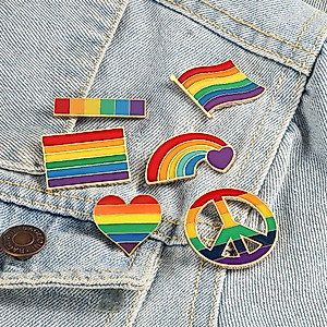 Tinsow Pride Gay Rainbow Flag Lapel Pins Enamel LGBT Lapel Pins Rainbow Brooch Decoration for Clothes and Bags (6)