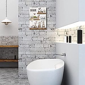 RUDIXICO Farmhouse Bathroom Decor Wall Art Rustic Flower and Butterfly Bathroom Pictures Canvas Print Country Bathroom Wall Decor Soak Relax Unwind Bathroom Wall Art Framed Ready To Hang 12"x16"