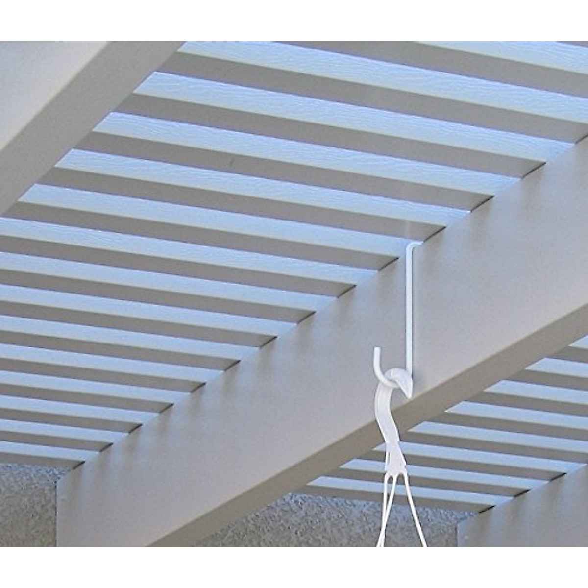 Alumahangers® Made in USA. 2"x 6" (6 Pack) -"White" powder coated steel hangers - 2" wide x 6" long - hangers designed for Lattice/pergola Alumawood patios No Screws!No Holes! No problem!