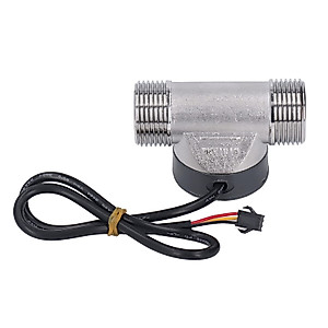 Water Flow Meter Flowmeter, Water Flow Counter Flow Sensor Counter Sensor Stainless Steel for Pool Fish Pond 3.5‑24V DC
